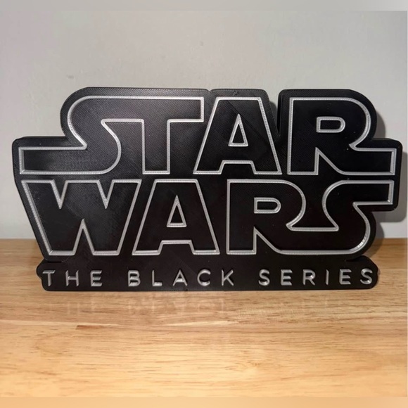 Star Wars | Accents | Star Wars The Black Series 3d Logo Sign Shelf Art ...